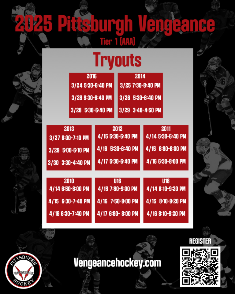 Tryout Dates and Info – Pittsburgh Vengeance Hockey